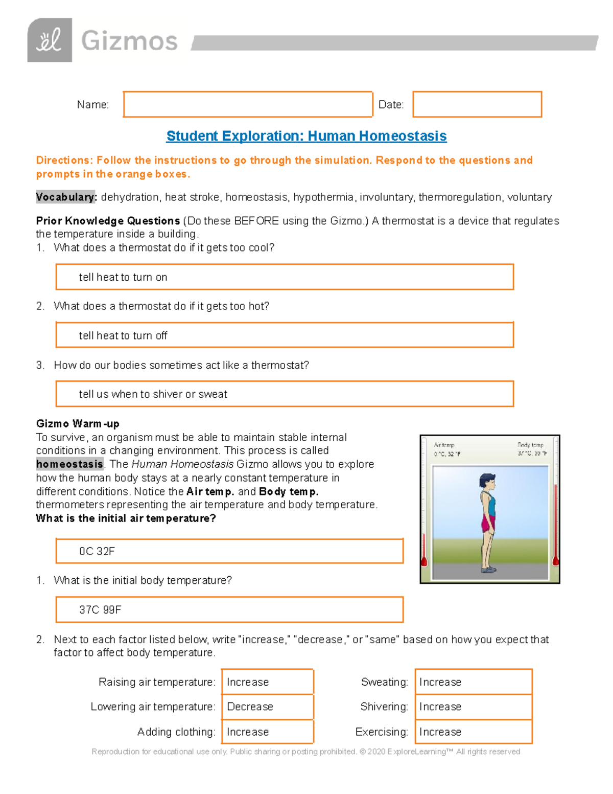 Exploring Human Homeostasis: Insights from Student Simulation Activity ...