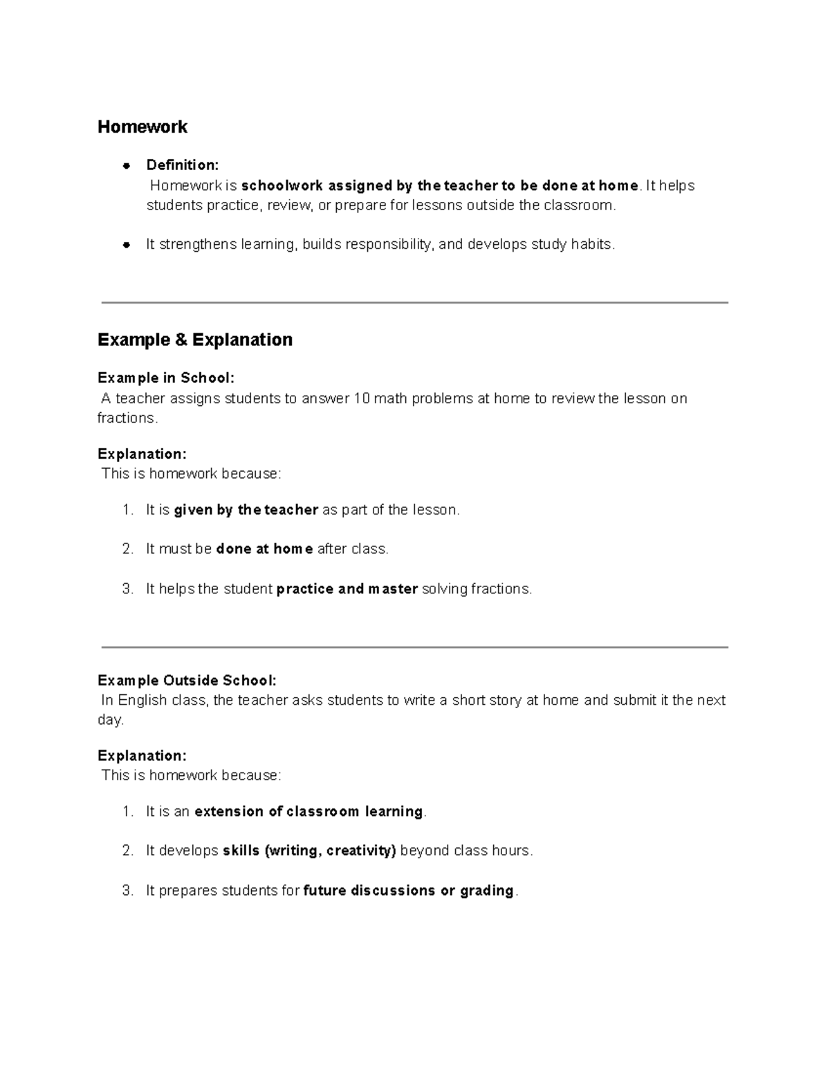 Homework: Understanding Its Purpose and Importance - Studocu