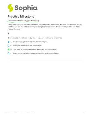 Env Science Practice milestone 3 - Sophia. Practice Milestone ...