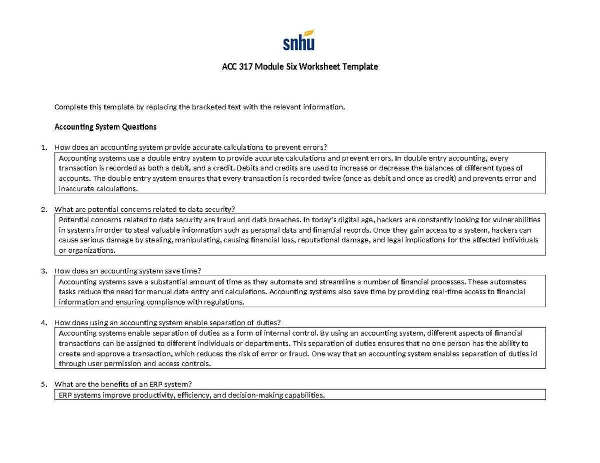 ACC 318 Module Four Assignment: Key Concepts and Glossary Entries - Studocu