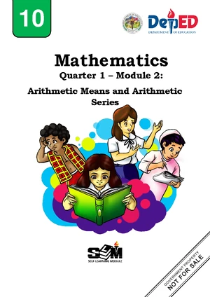 Mathematics 10 Q1: Module 1 - Sequences & Arithmetic Sequences - Studocu