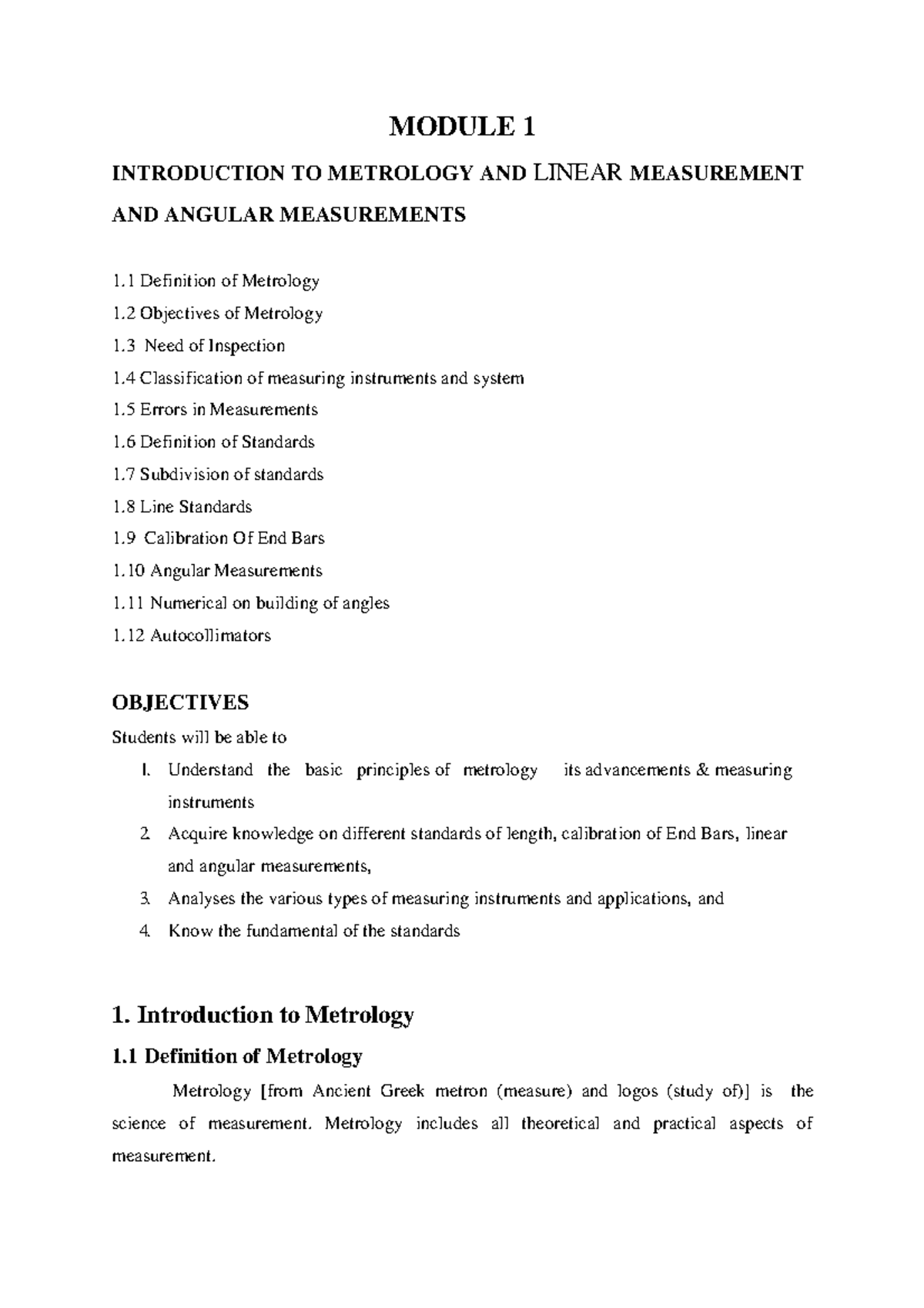 Basics of Measurement - Lecture Notes on Metrology & Measurements - Studocu