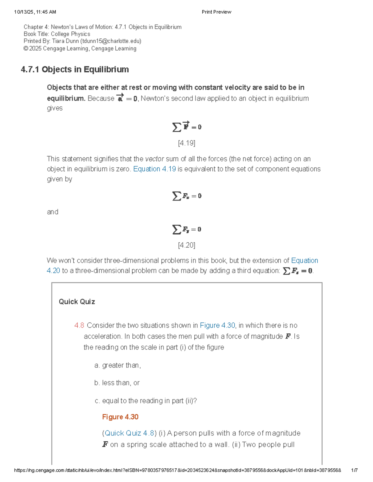 College Physics: Chapter 4 - Laws of Motion & Equilibrium - Studocu