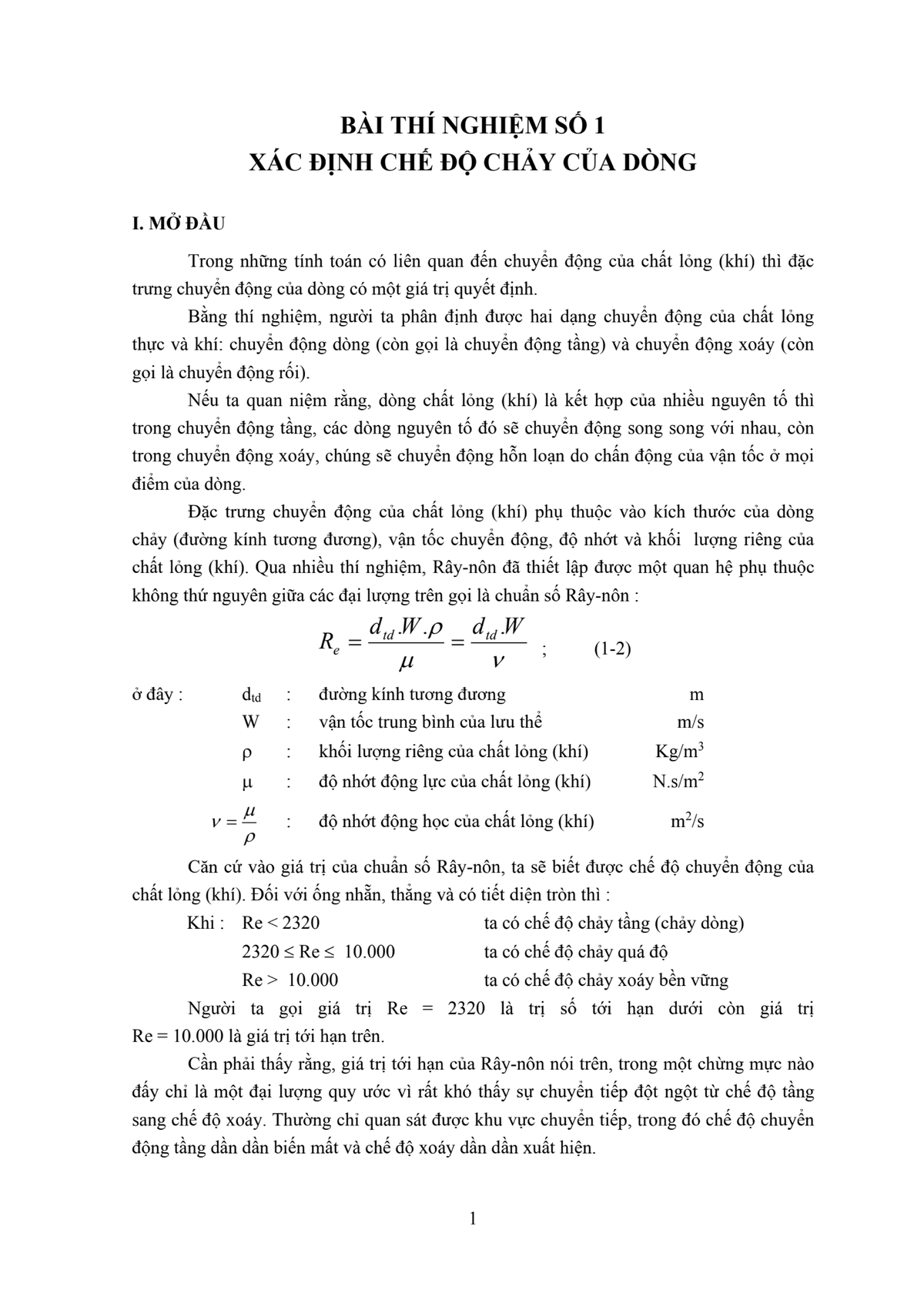 TN bai 1 - dssssssssss - BÀI THI NGHIEM SÓ 1 XAC DINH CHE DO CHAY CÚA ...