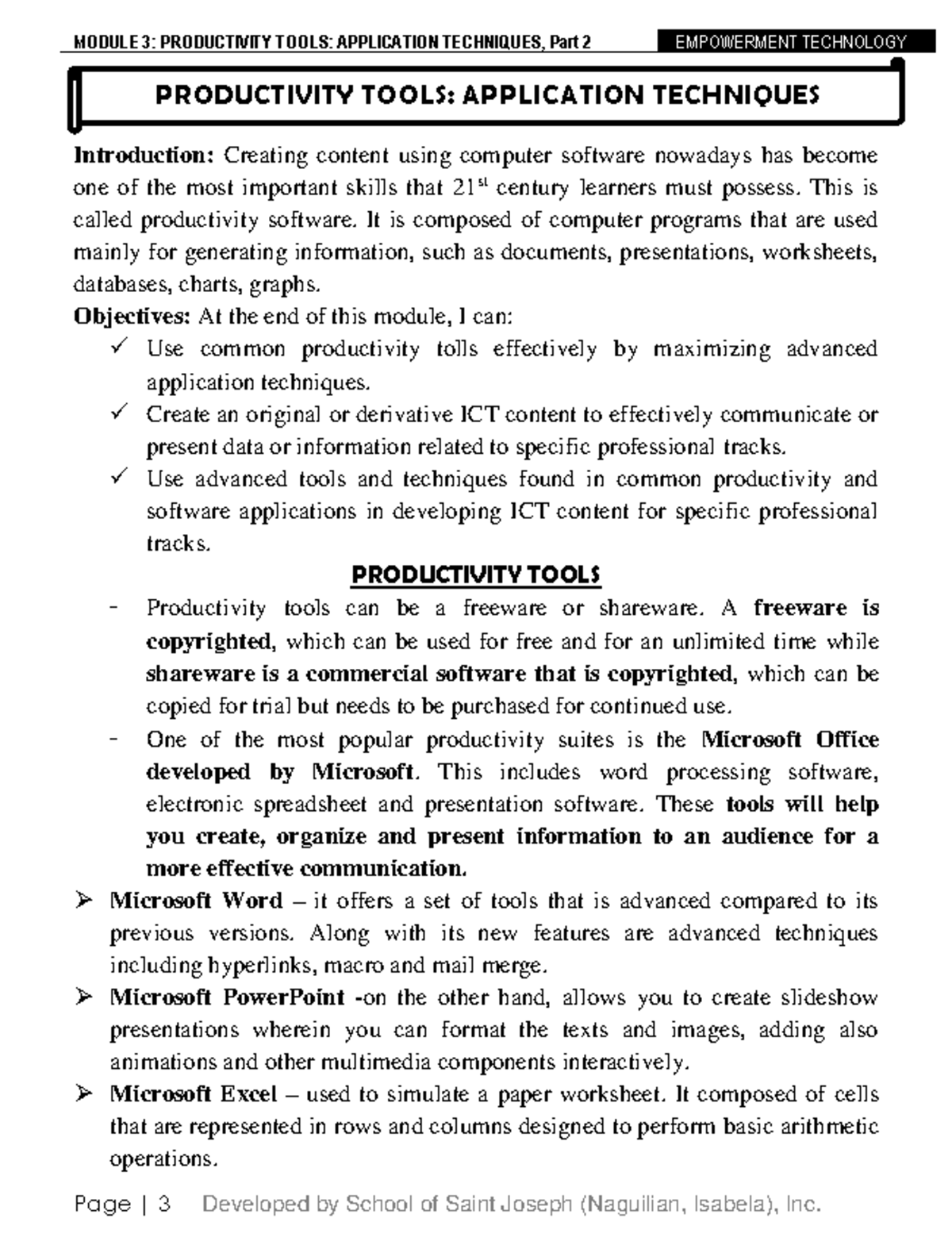 Lesson 5: Advanced Application Techniques in Productivity Tools ...