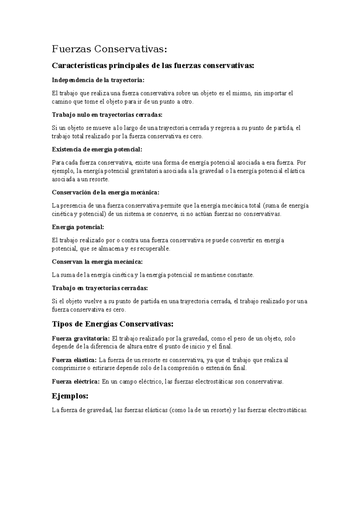 Tarea CT: Características de las Fuerzas Conservativas - Studocu