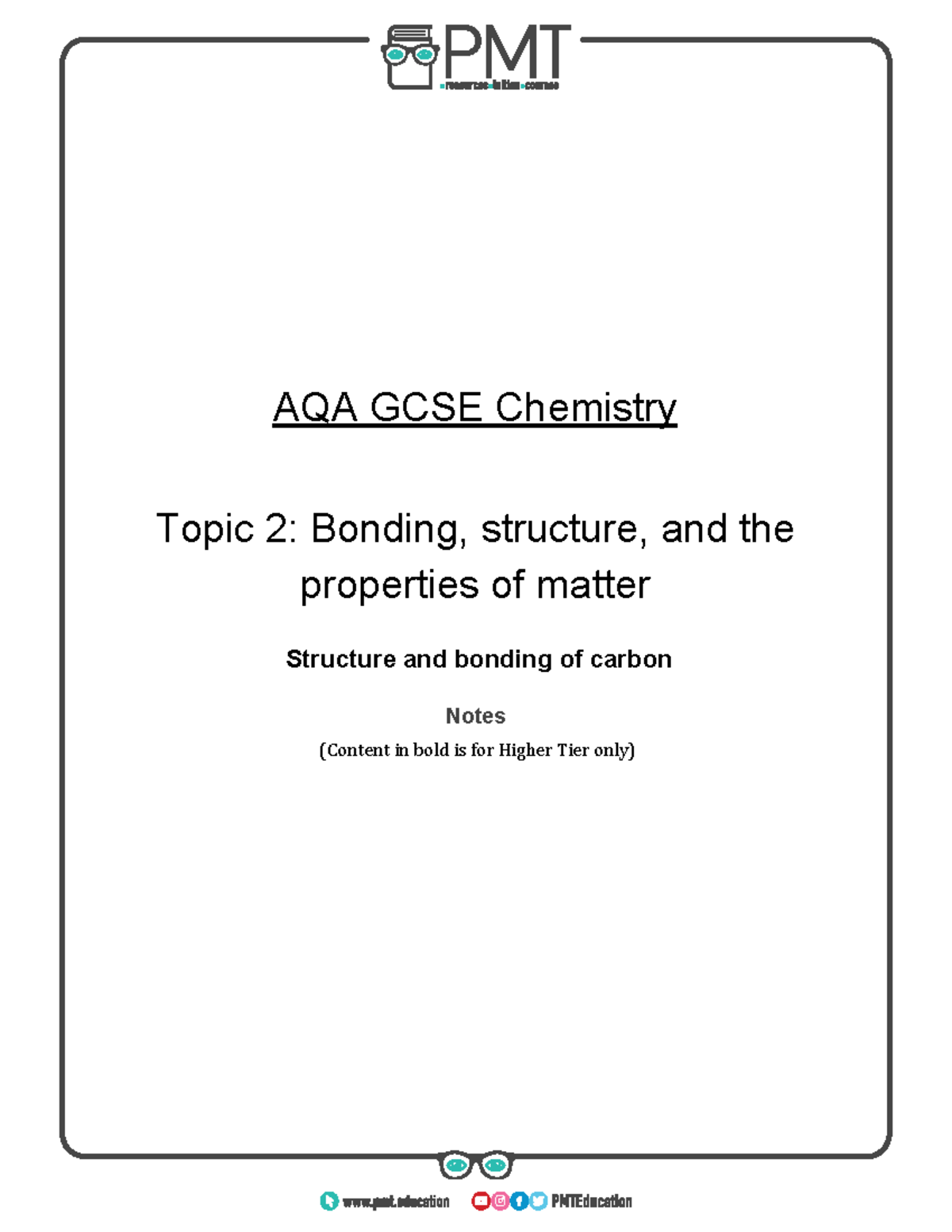 2.3. Structure and bonding of carbon - SQE1 - AQA GCSE Chemistry Topic ...