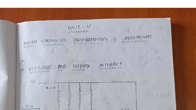 MPMC Unit V: Microcontroller Programming & Applications in Keyboards ...