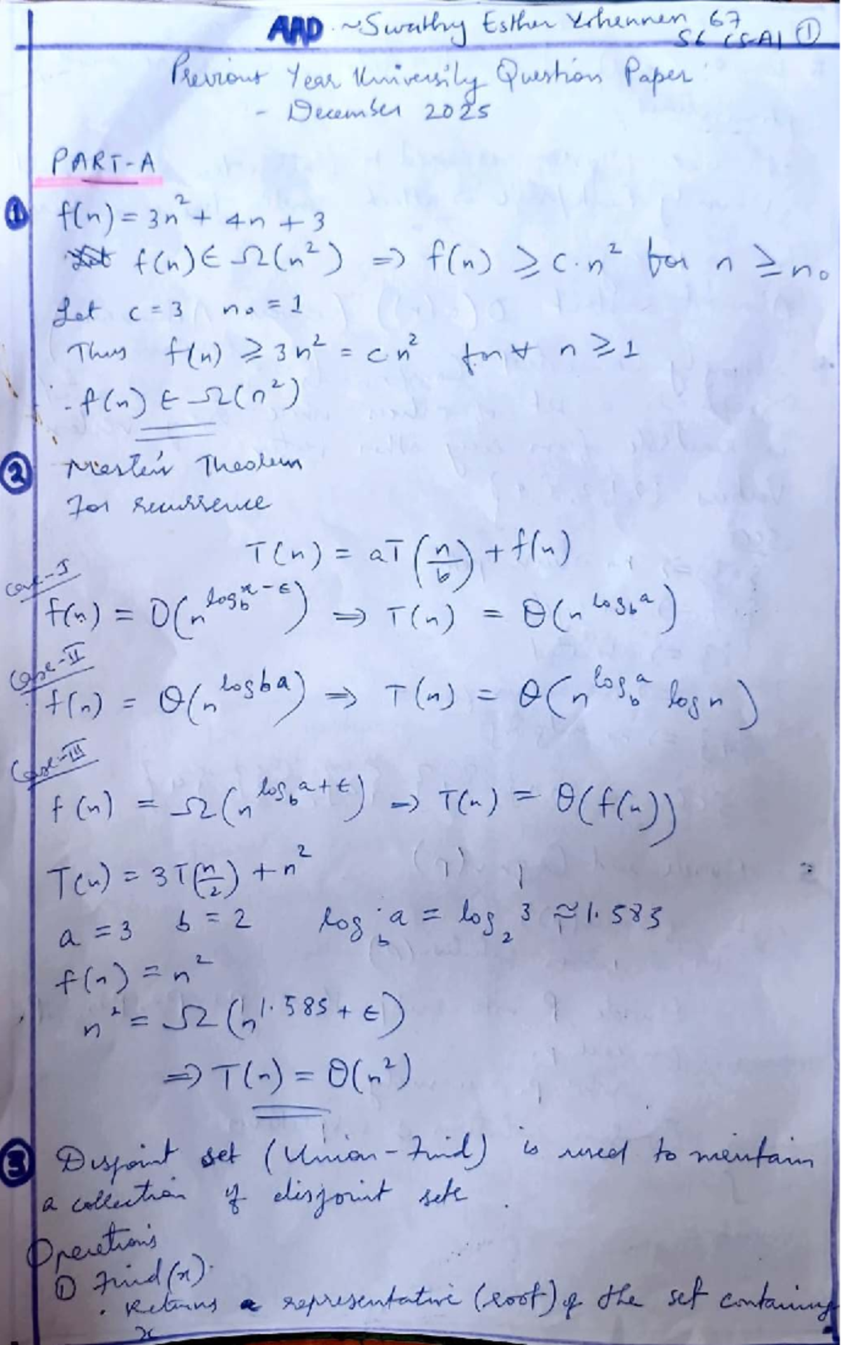 AAD PYQ Swathy Esther 67: Quiz Paper December 2028 - Studocu