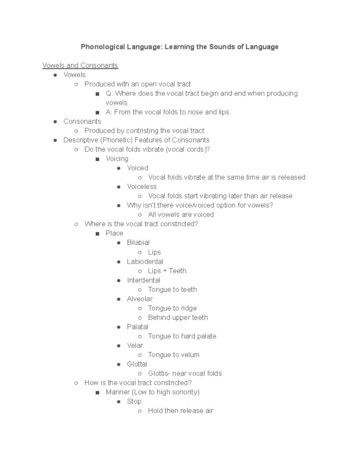 CSD 300 Final Exam Study Guide: Phonological Language Concepts - Studocu