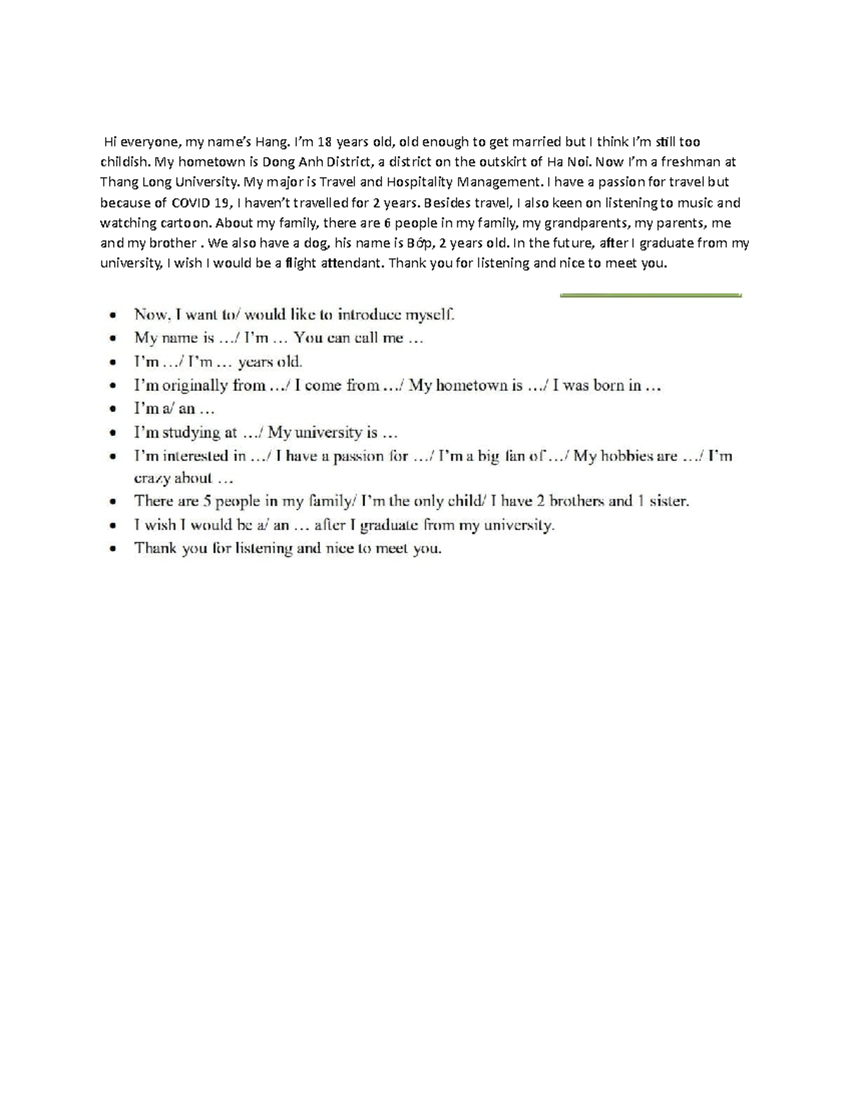 Meomeo MEO MEO MEO MOE - Hi everyone, my name’s Hang. I’m 18 years old ...