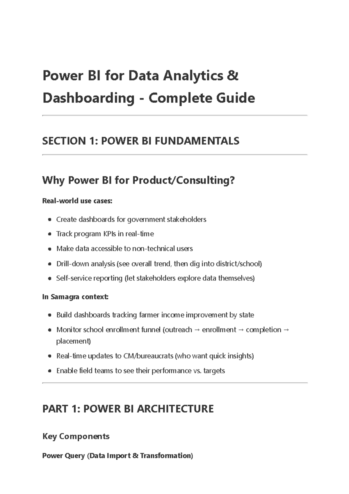Power BI for Data Analytics: Complete Guide (Section 1) - Studocu