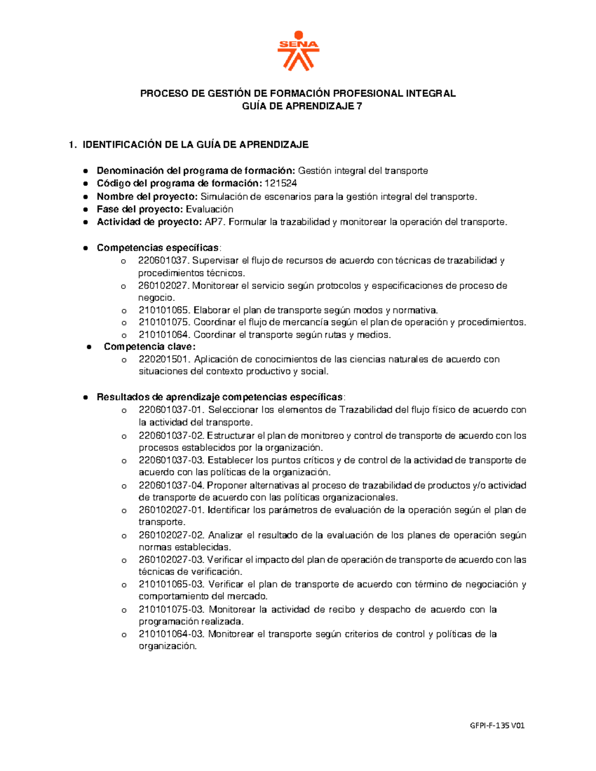 Guía de Aprendizaje 7: Gestión Integral del Transporte - GA7-121524 - Studocu