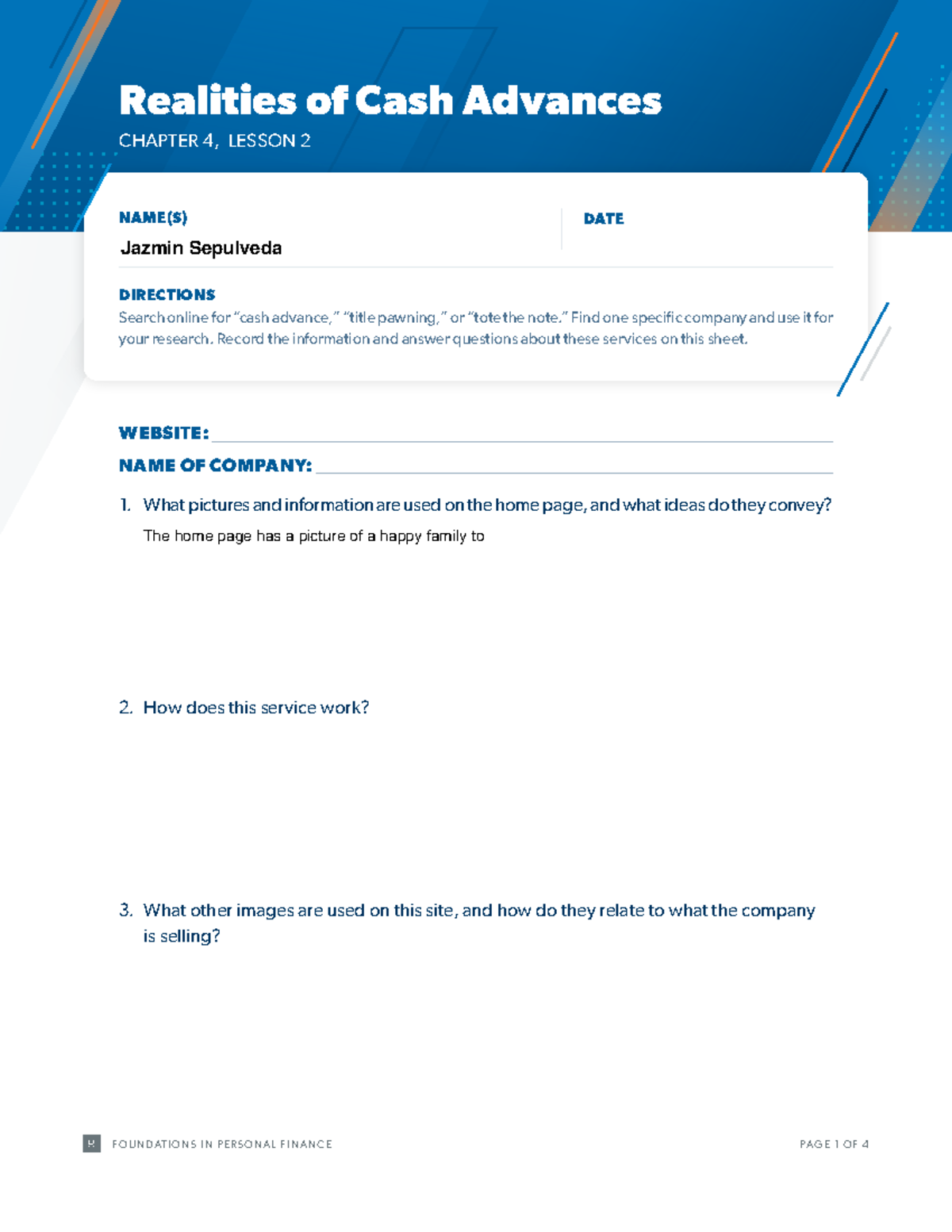English 1000: Chapter 4, Lesson 2 - Ramsey Assignment Analysis - Studocu