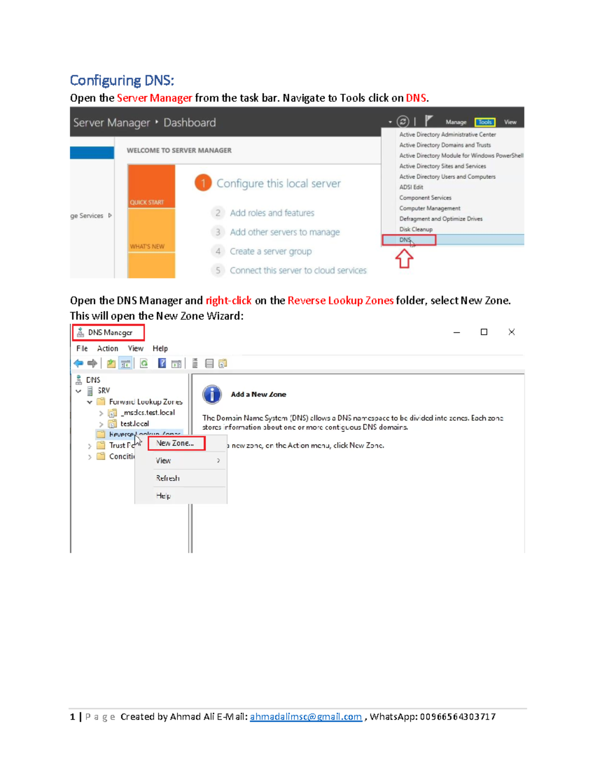 18-DNS-Server - DNS - Configuring DNS: Open the Server Manager from the ...