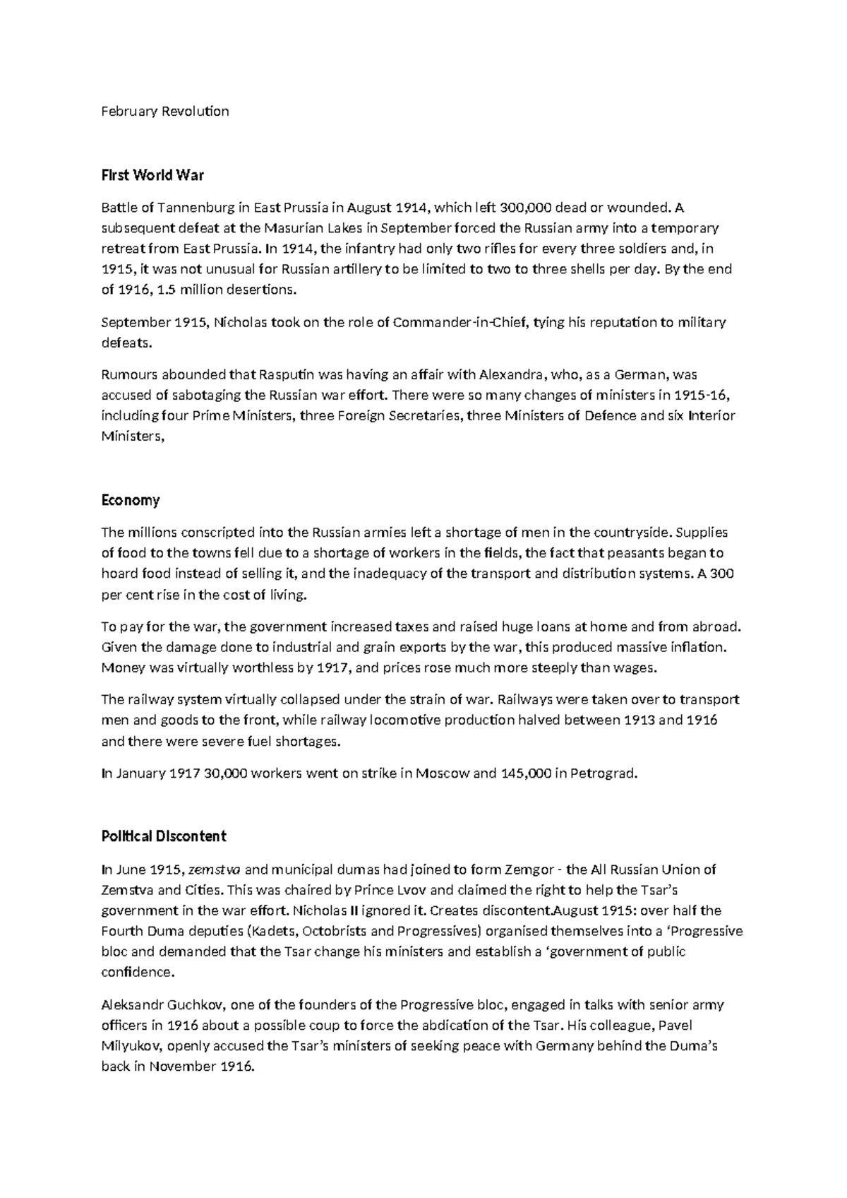 Revolution and Dictatorship: The February Revolution and WWI Impact ...