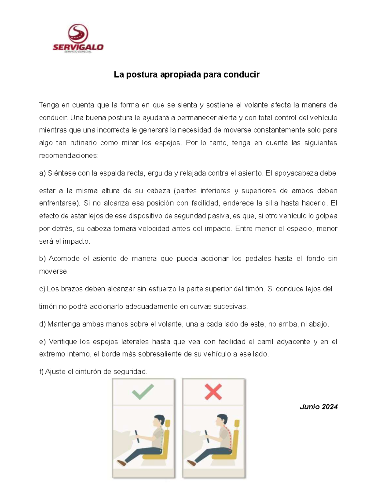 Instrucciones postura apropiada para conducir - La postura apropiada ...