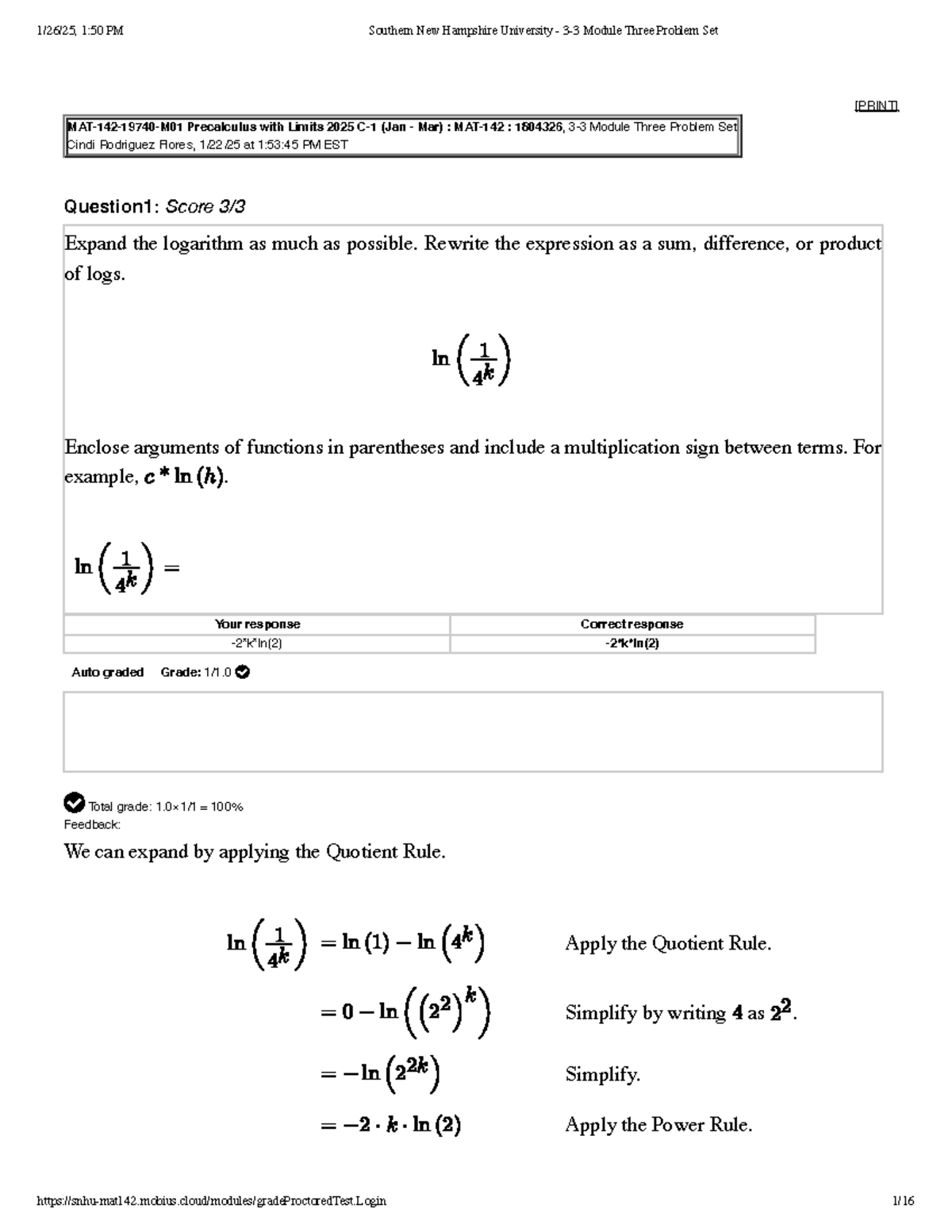 3-3 problem set - Mat 142 precalculus course - [PRINT] MAT-142-19740-M01 Precalculus with Limits ...
