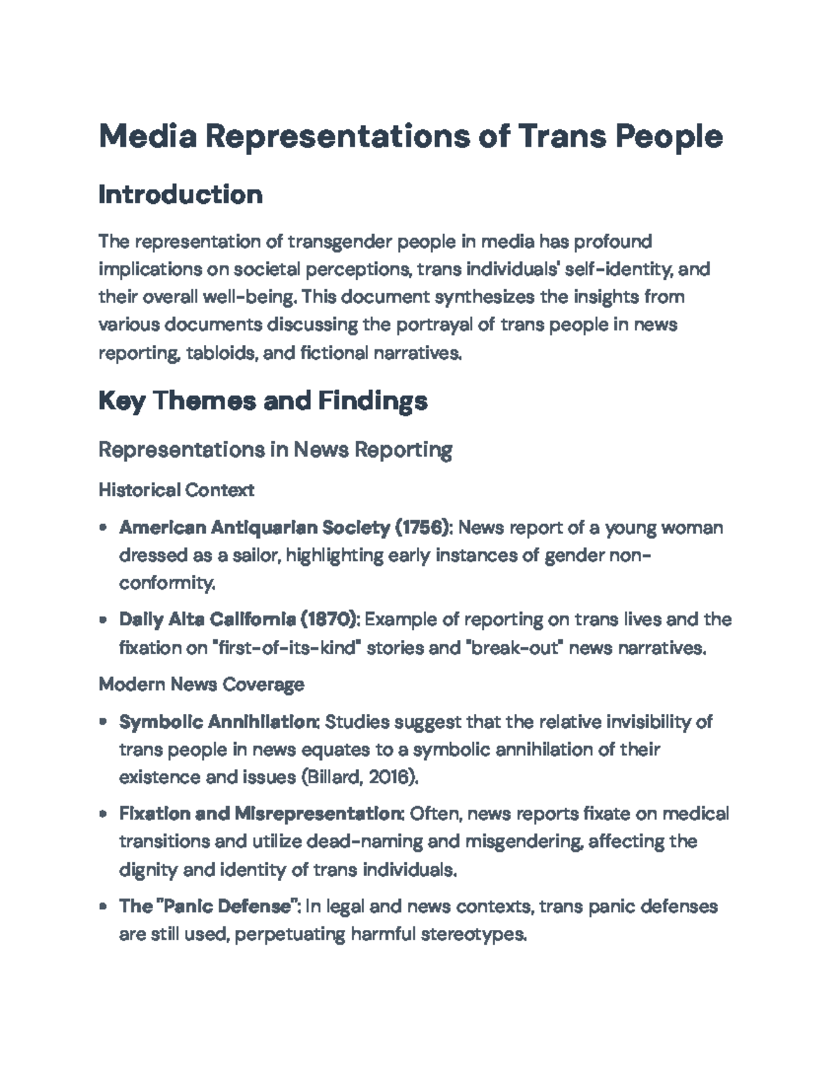 Media Representations of Trans People: Implications & Insights - Studocu