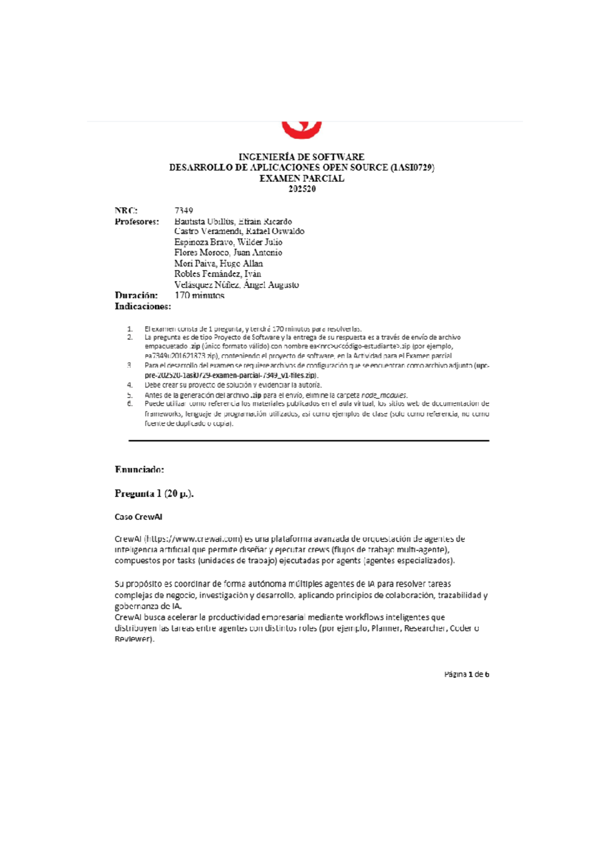 Examen Parcial A4: Desarrollo de Aplicaciones Open Source (1ASI0719 ...