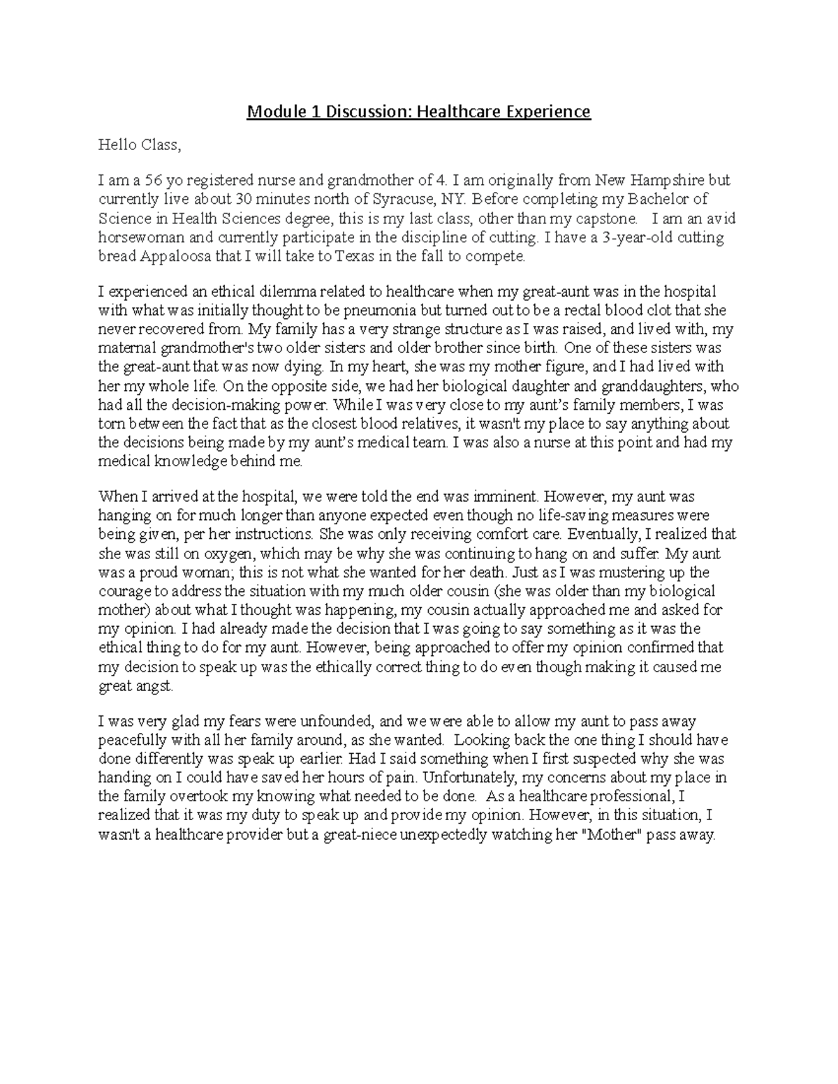 IHP 420 Module 1 Discussion - Module 1 Discussion: Healthcare ...