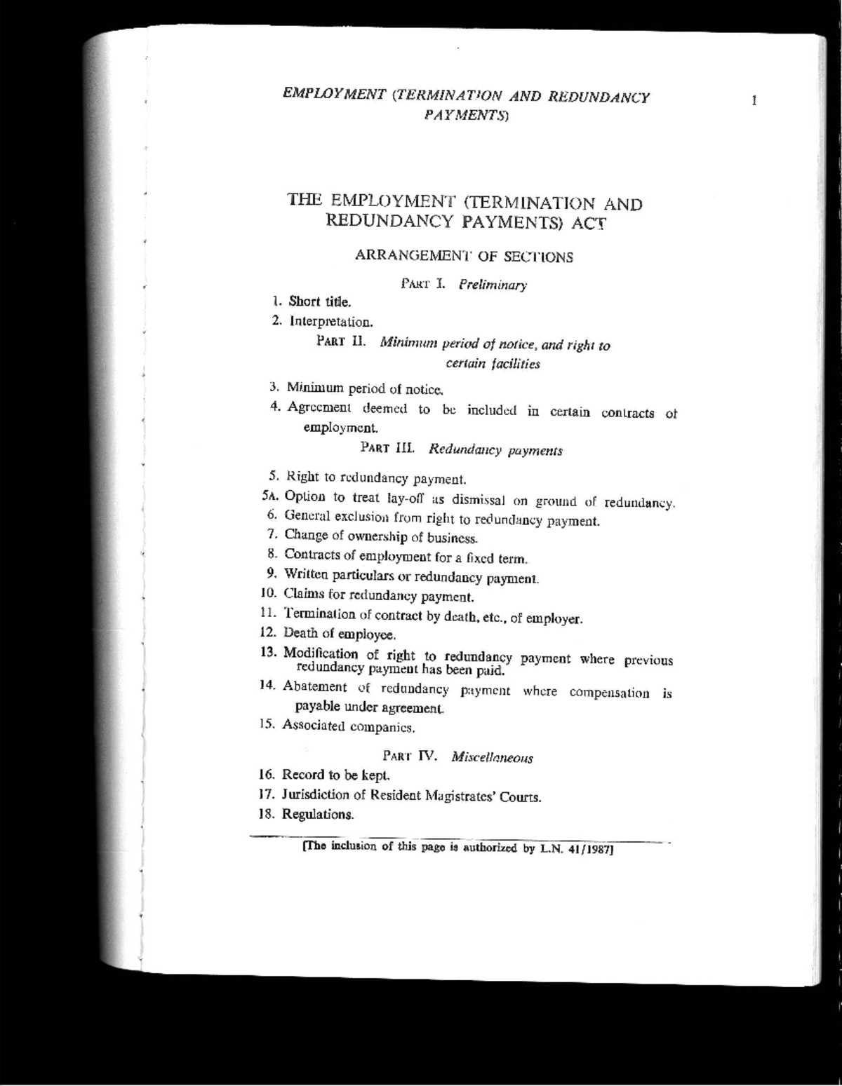 Comprehensive Overview of the Employment Termination & Redundancy ...