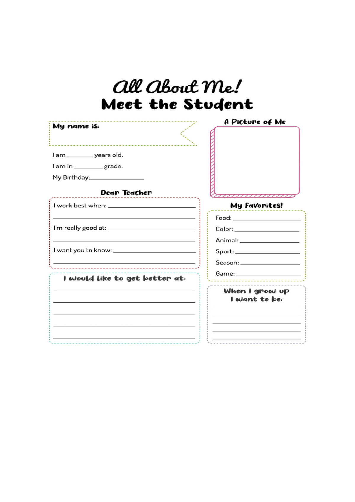 ES 101: All About Me - Student Introduction Template - Studocu