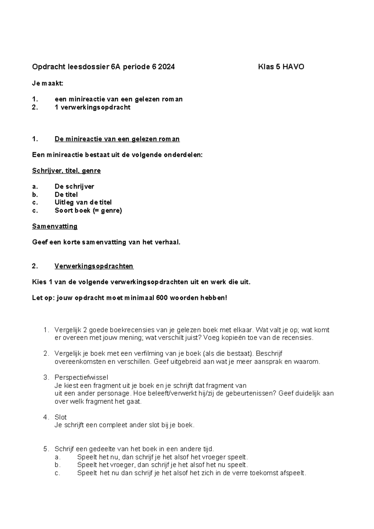 Opdracht Fictiedossier P6A HV5 2024: Minireactie en Verwerkingsopdracht ...