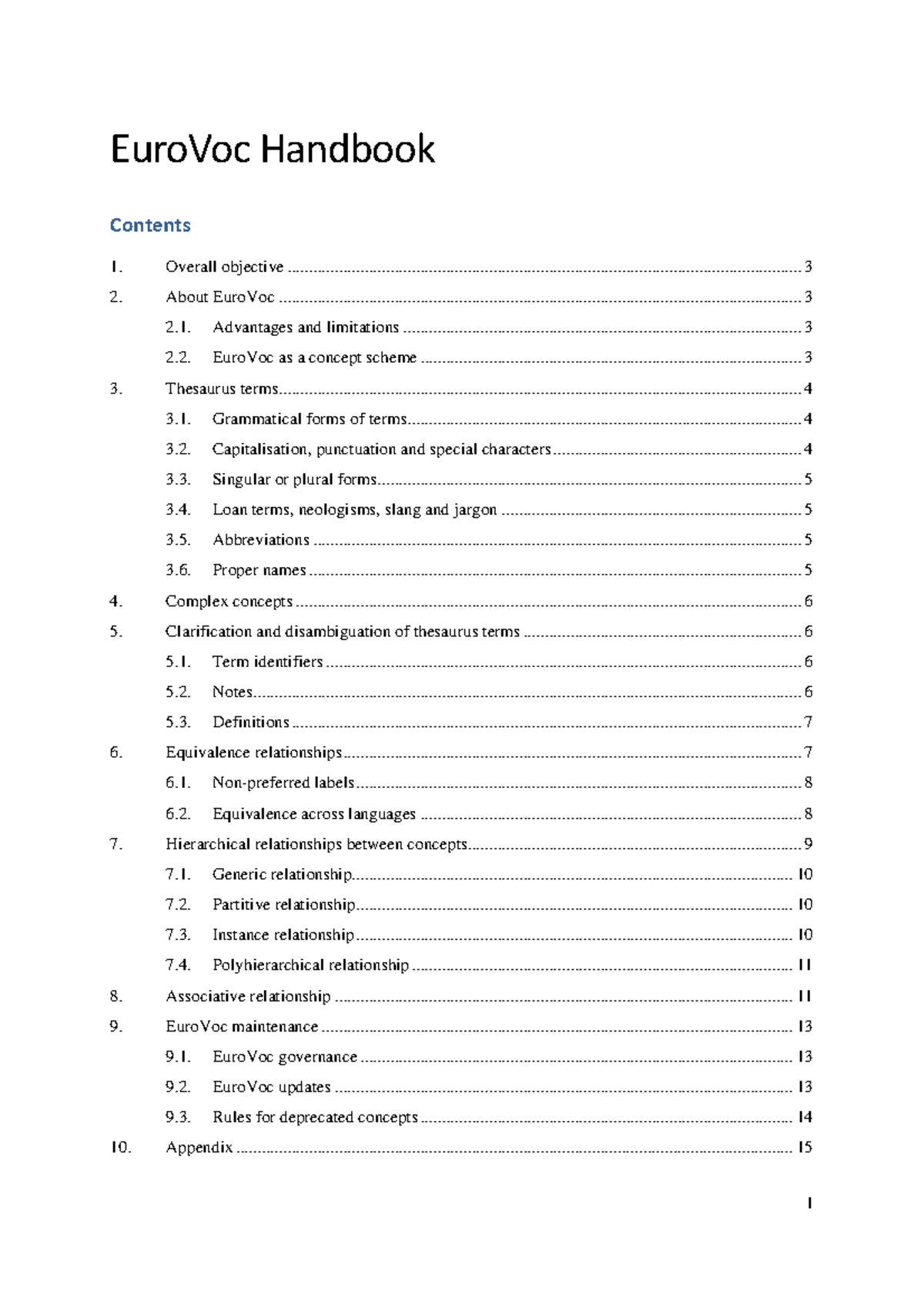 EuroVoc Handbook Overview and Key Concepts - Studocu