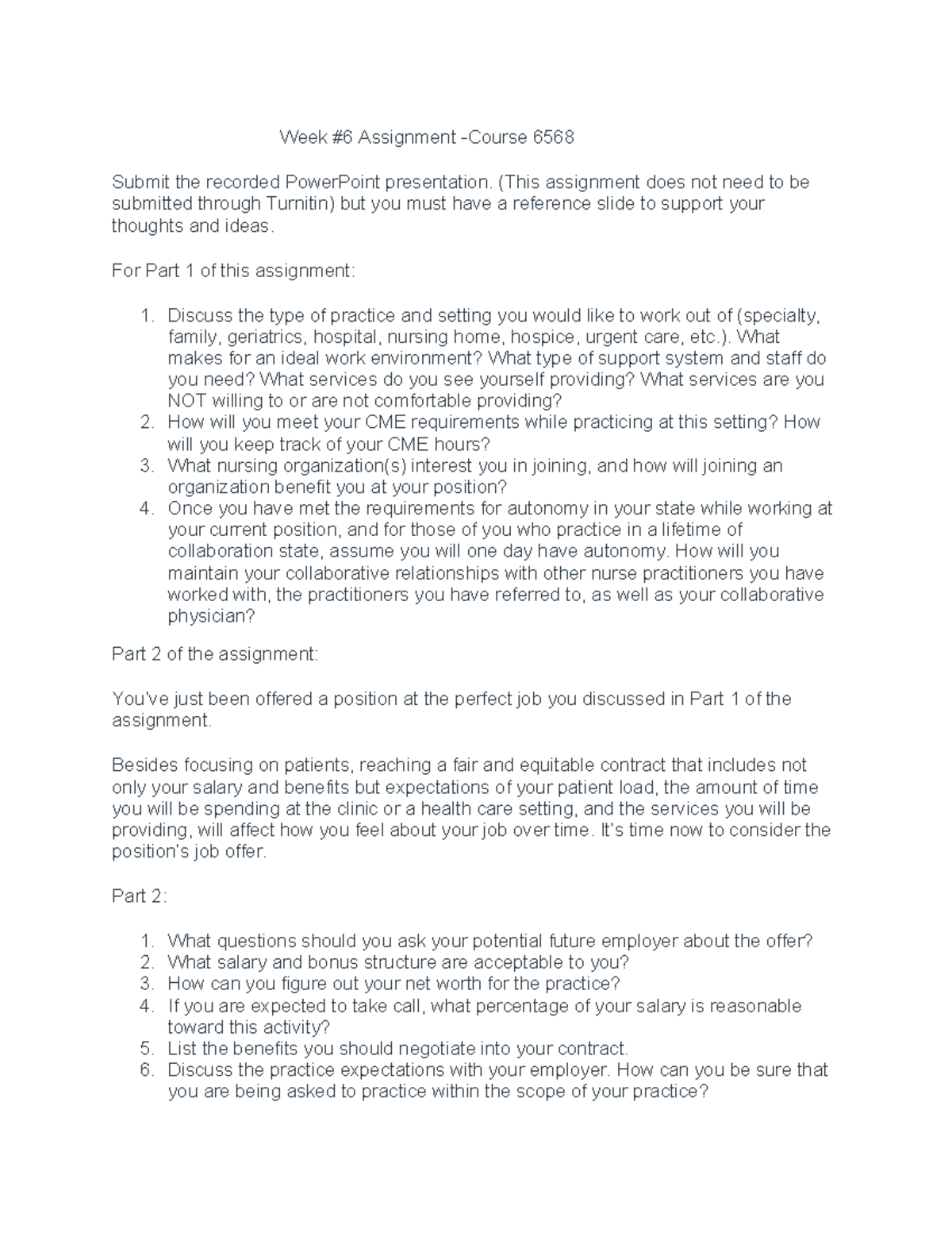 NRNP_6568 Week 6 Assignment: PowerPoint Presentation Guidelines - Studocu