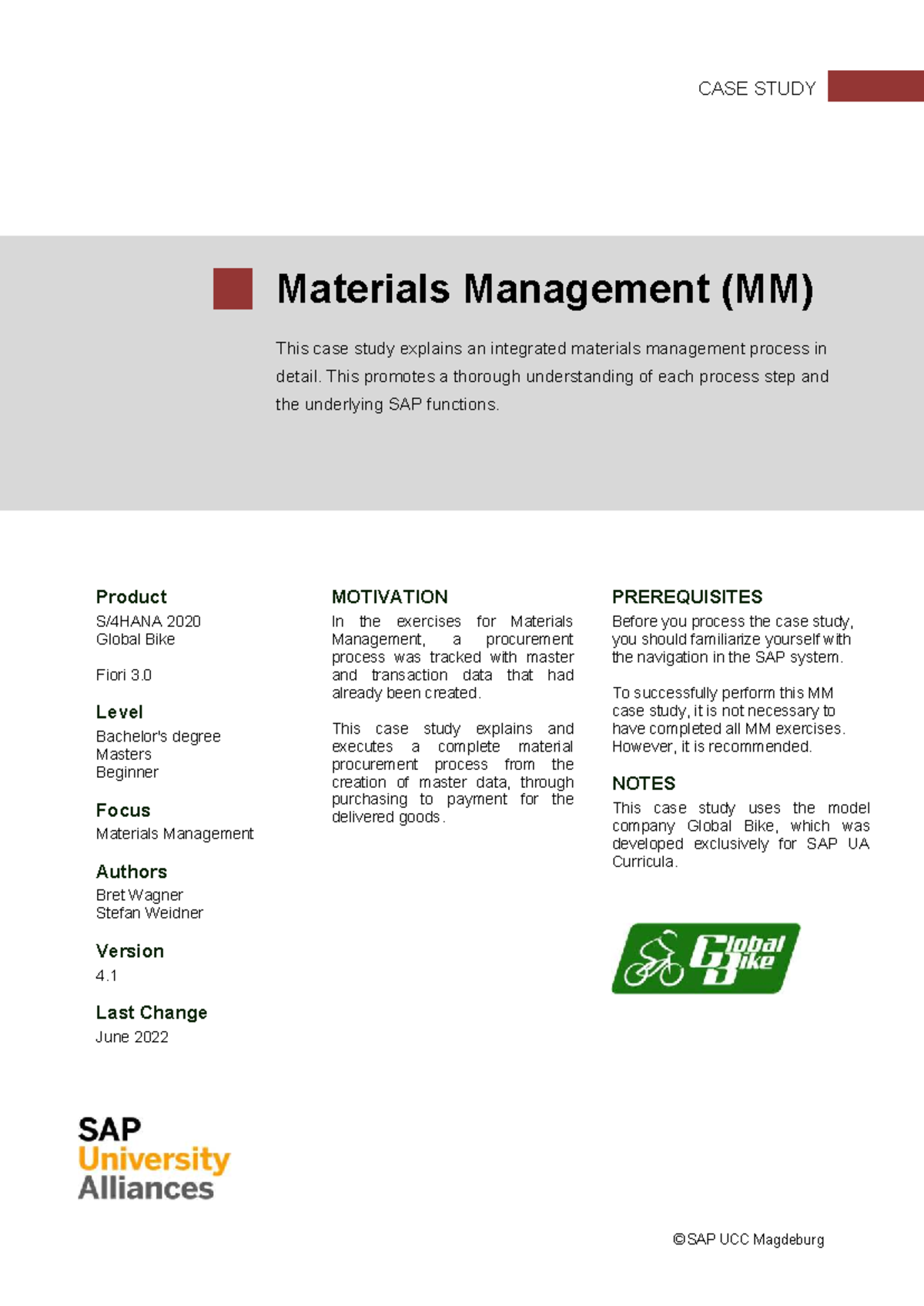 CASE STUDY MM: Integrated Materials Management Process Overview - Studocu