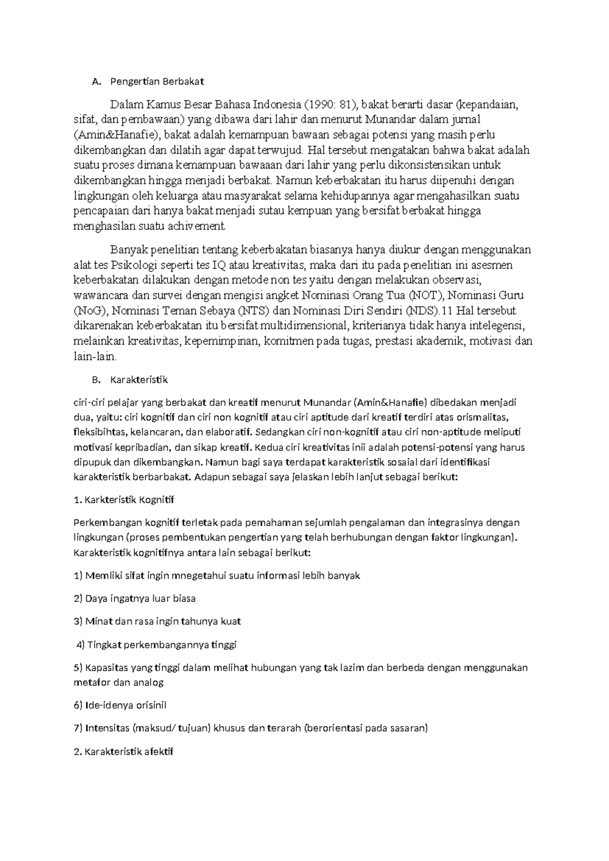 Pengertian Bakat dan Karakteristiknya dalam Psikologi Pendidikan - Studocu