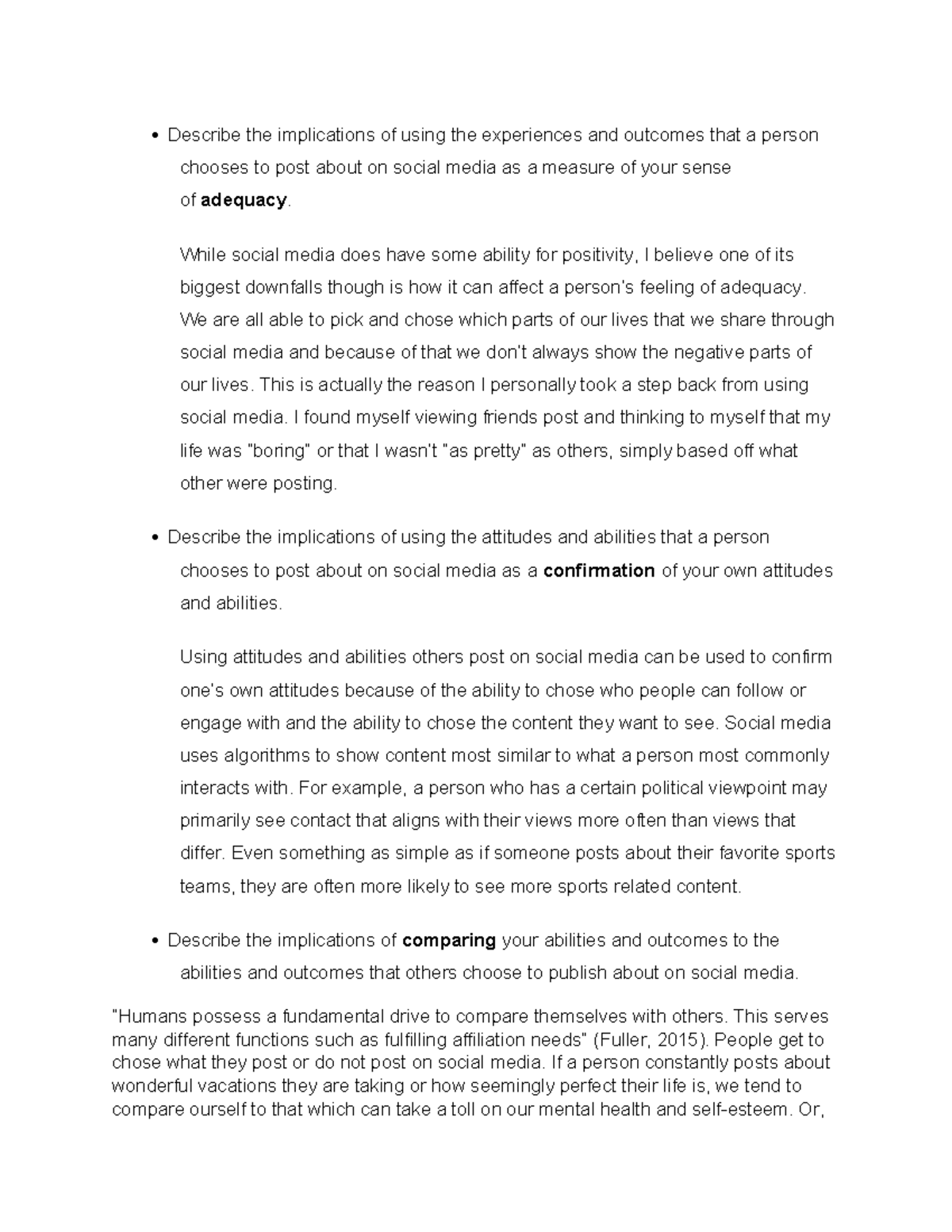 PSY 355 Module Four Activity: Social Media's Impact on Self-Perception ...
