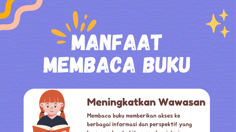 Manfaat Membaca Buku Poster Pendidikan Biru dan Oranye Ilustratif ...