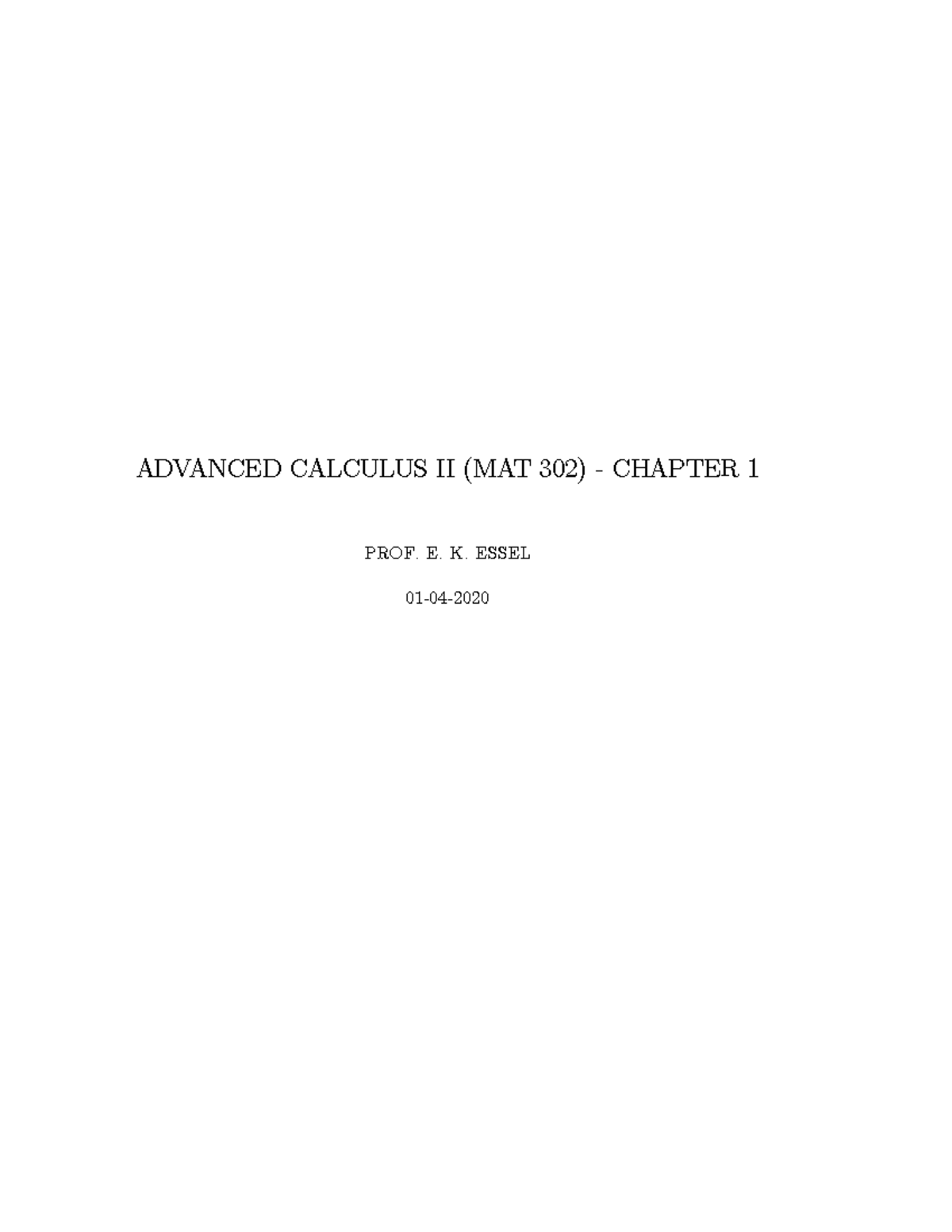 MAT 302 - Advanced Calculus II Chapter 1 Notes on Vector Functions ...
