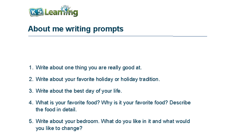 About Me Writing Prompts: 10 Creative Ideas for Reflection - Studocu