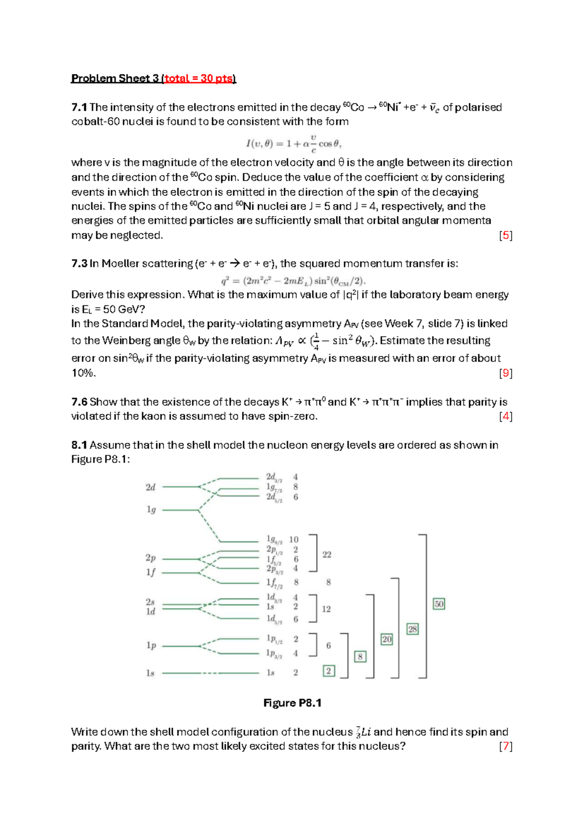 Problem Sheet 3: Electron Decay & Scattering Analysis - Studocu