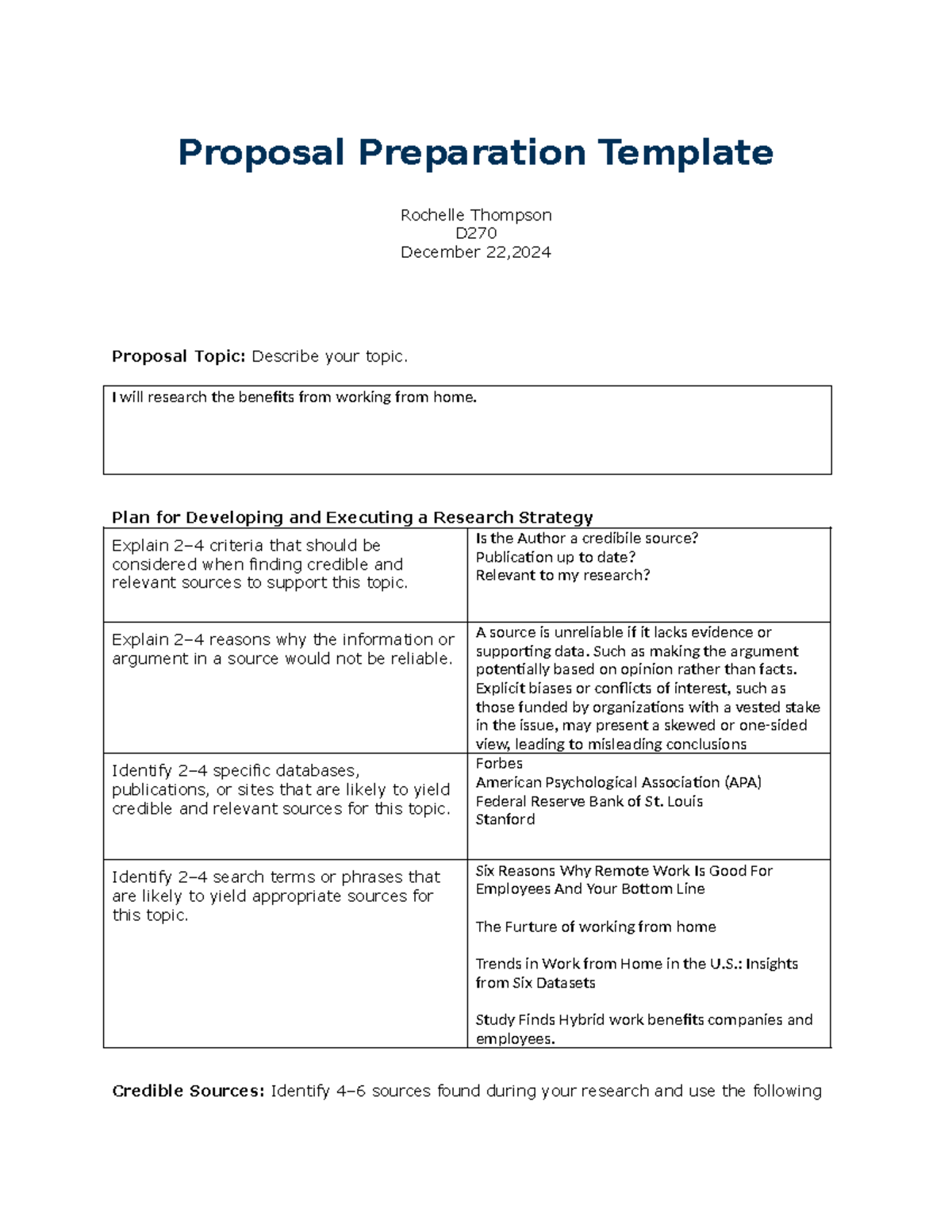 D270 Task 2 - Research Strategy for Remote Work Proposal - Studocu