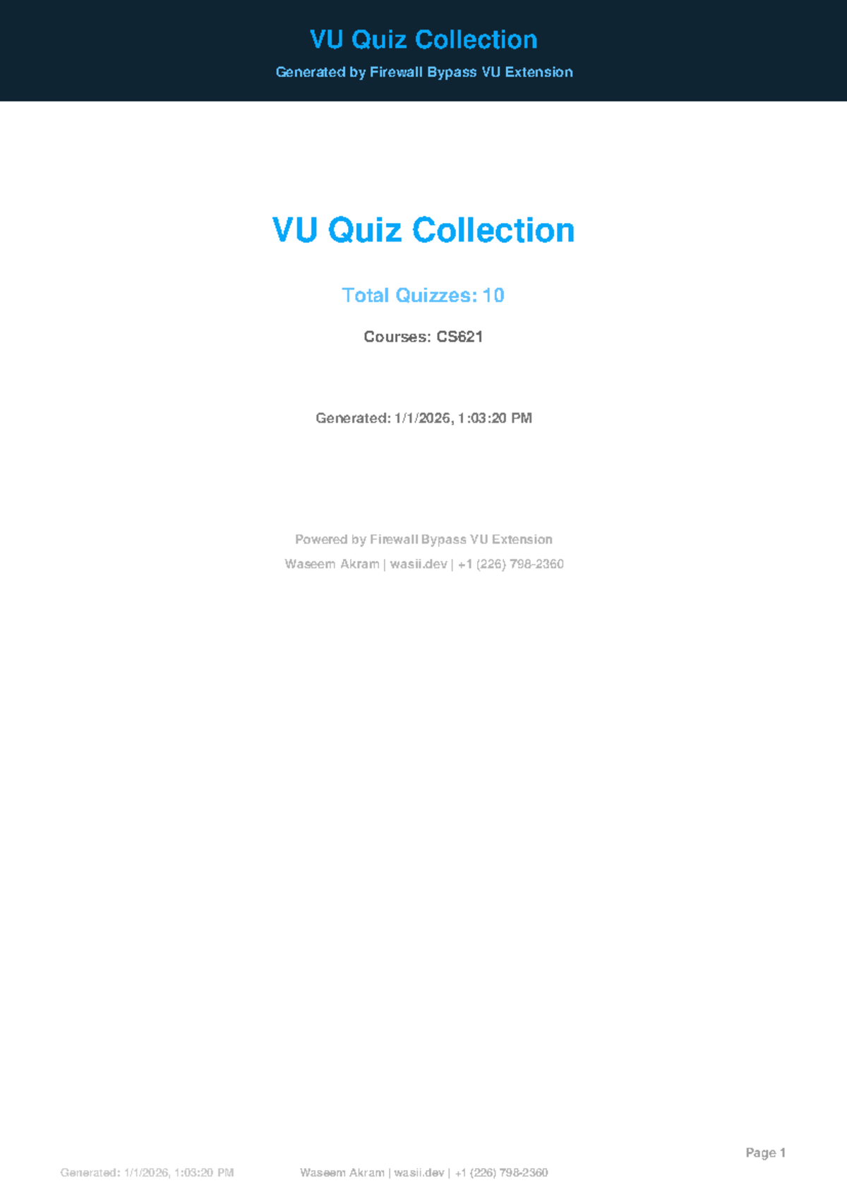 VU Quiz Collection for CS621 - Parallel and Distributed Computing - Studocu