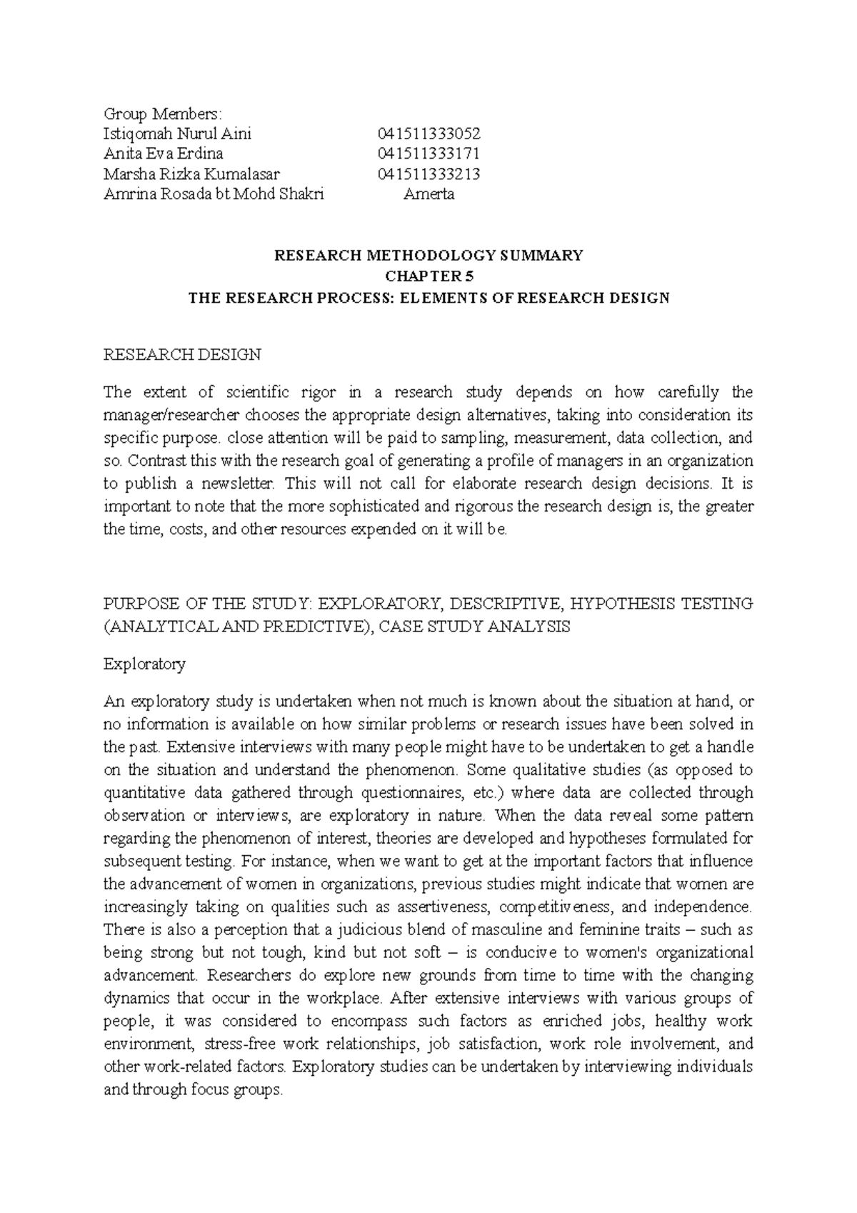 Summary of Research Methodology: Sekaran Chapter 5 Insights - Studocu