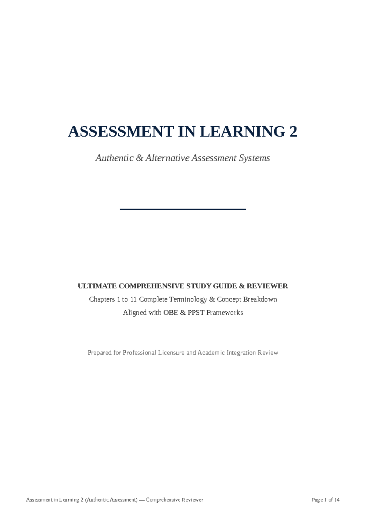 Assessment in Learning 2 (Authentic Assessment) Ultimate Study Guide ...
