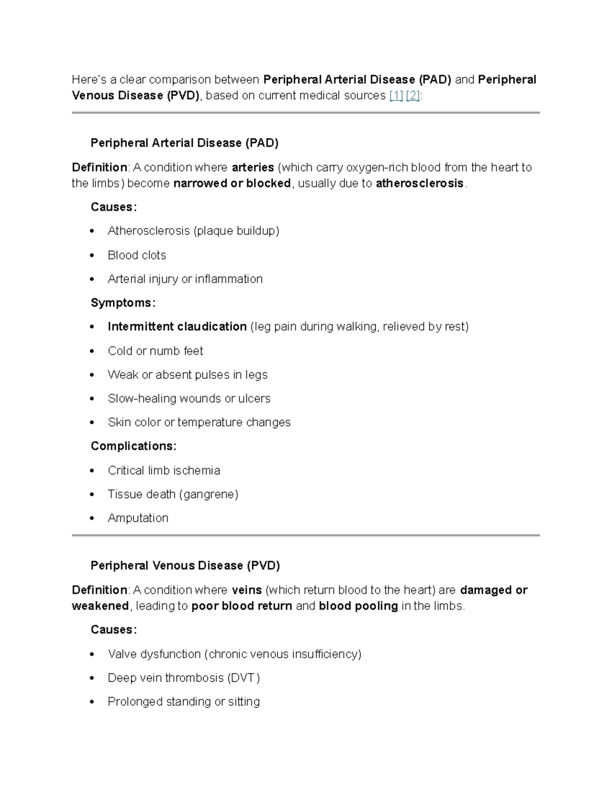Peripheral Arterial Disease (PAD) vs. Peripheral Venous Disease (PVD ...