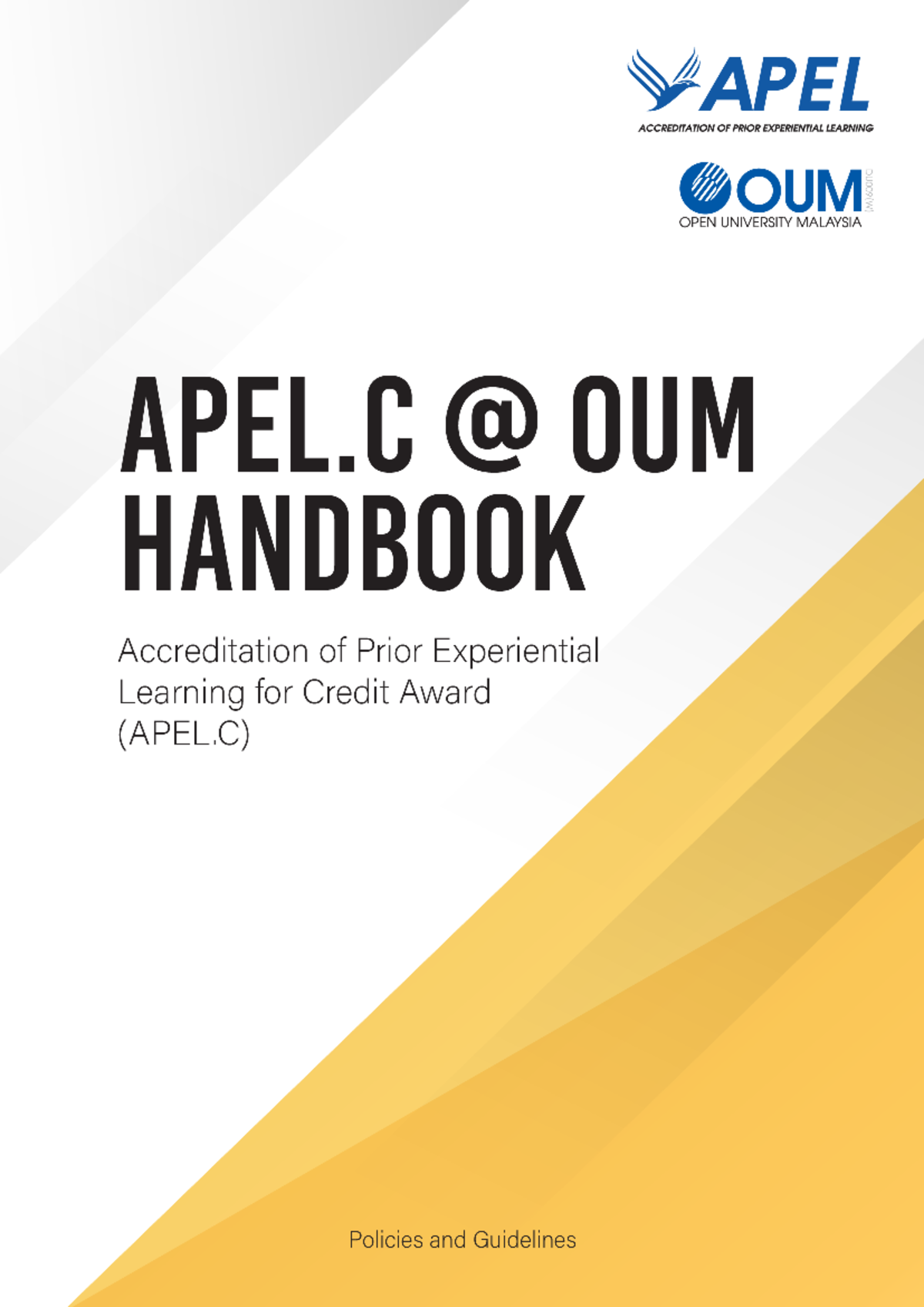 APEL.C @ OUM Handbook: Accreditation of Prior Learning Explained - Studocu
