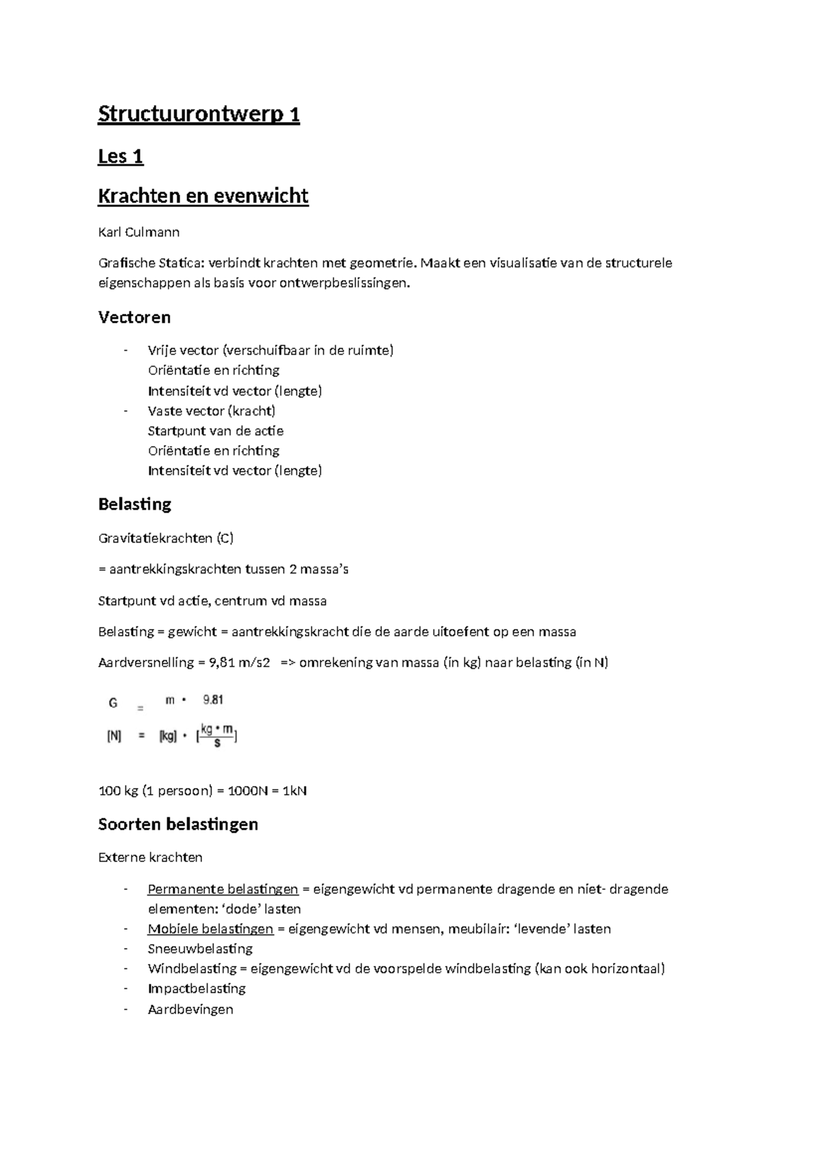 Les 1 en 6: Structuurontwerp 2 - Krachten, Evenwicht en Materialen ...