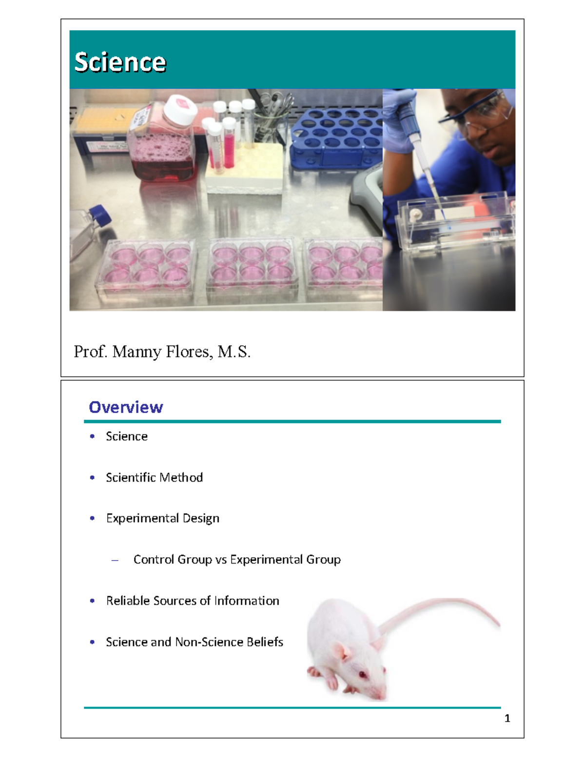 Human Biology - Lecture 2: Exploring Scientific Method & Experiment ...