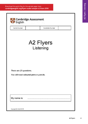 B2 First sample paper 1 Listening - First Listening D251/ Sample Test 1 ...