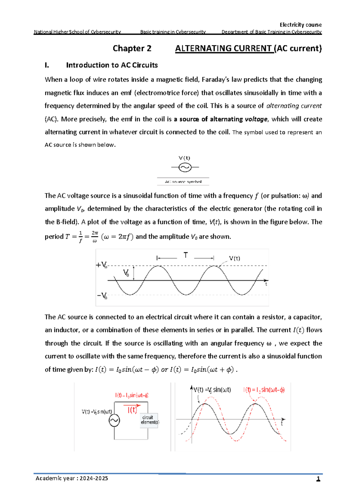 Chapter 2: Understanding Alternating Current (AC) and Its Principles - Studocu