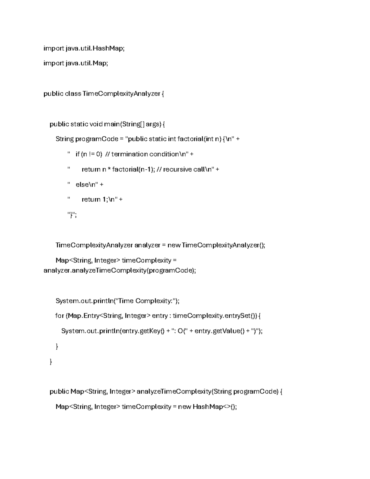 Timecomplexityanalyzer - import java.util; import java.util; public ...