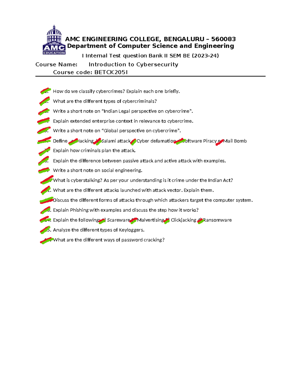 BETCK205I Internal Test Question Bank - Intro to Cybersecurity 2nd Sem ...