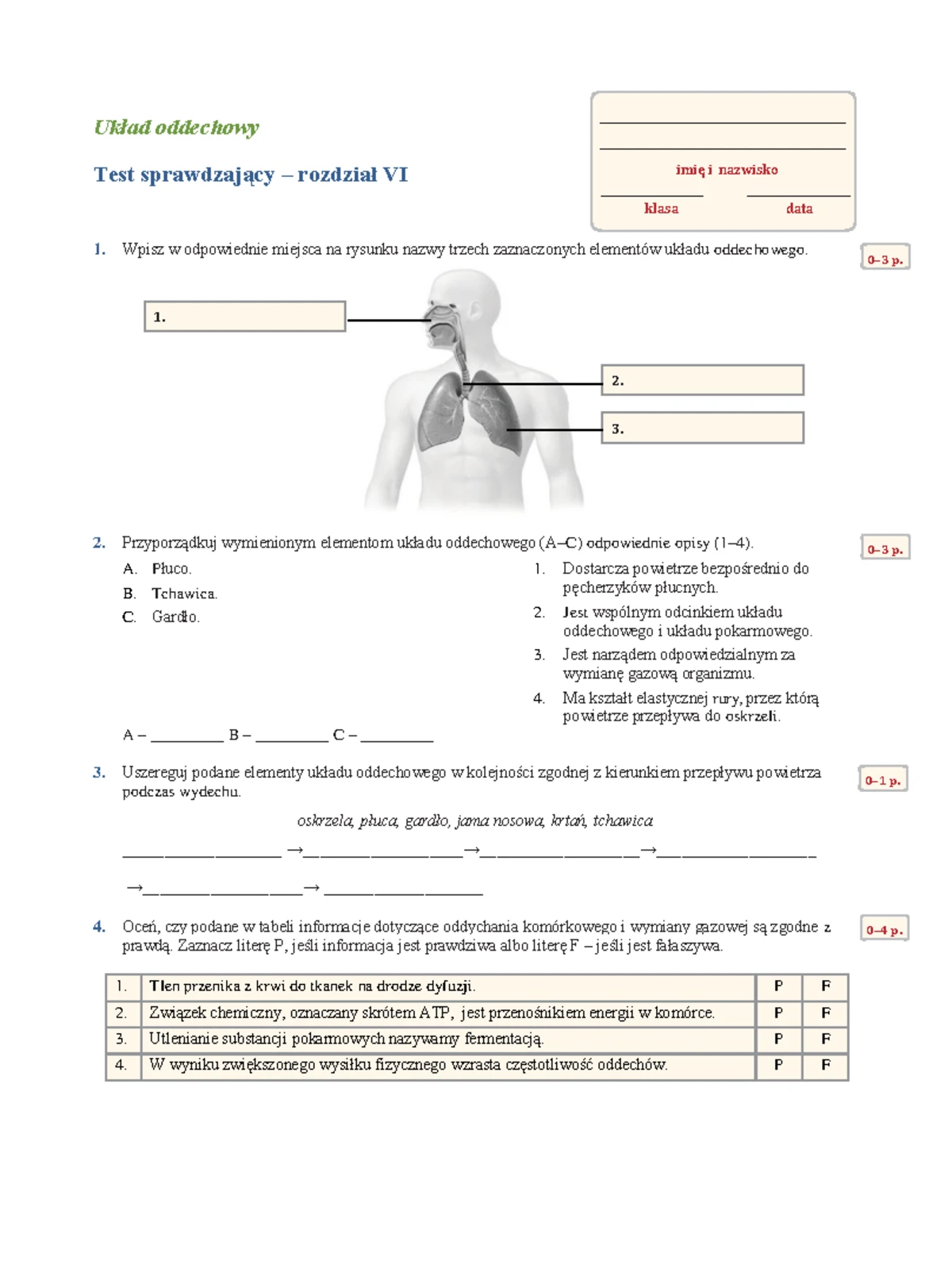 [Test 3] Ekologia - Biologia test klasa 8 - Test A Ekologia Test ...